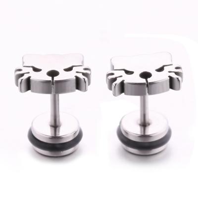 China Pendientes felices del perno prisionero de las muchachas de Screwback del gato del nuevo de la moda bebé de los pendientes en venta