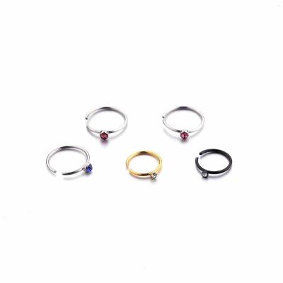 China Anillos del ópalo sintéticos del aro de la nariz de la nueva del estilo joyería piercing del cuerpo fijados en venta