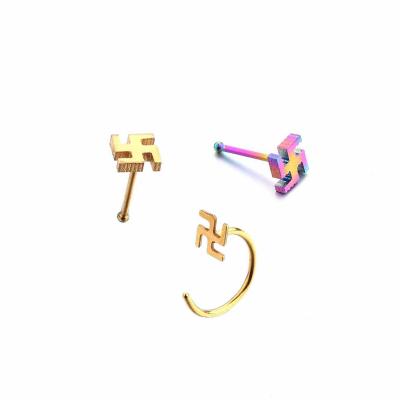 China Forme a cuerpo el perno prisionero plateado oro piercing de la nariz de la joyería en venta caliente en venta