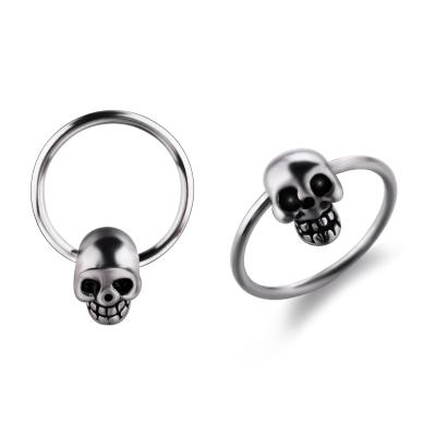 China Joyería piercing inoxidable punky de lujo del cuerpo de acero del anillo de nariz del cráneo del estilo en venta
