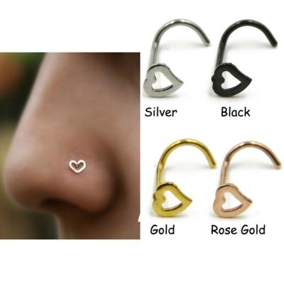 China Los anillos de nariz multicolores del corazón del amor del acero inoxidable sospechan el cuerpo de los ganchos que perfora la joyería piercing del cuerpo de la falsa nariz en venta