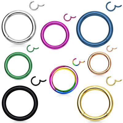 China Joyería con bisagras titanio del cuerpo del cartílago del Tragus del oído del anillo del aro de la nariz del anillo de nariz de Cliker del segmento en venta