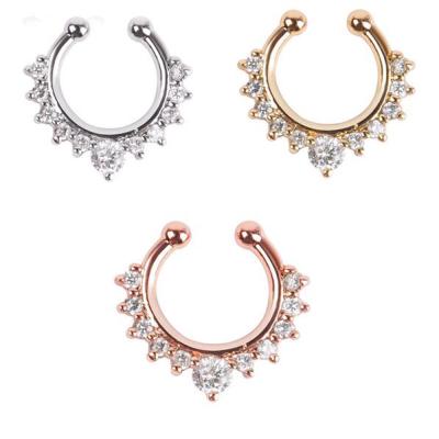 China El Clicker piercing falso piercing del septo de la nueva de la llegada de la aleación del aro de nariz nariz del anillo numera la suspensión para la joyería en venta