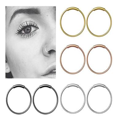 China Regalo piercing con bisagras acero del clip de nariz del Clicker del anillo del aro del labio del oído Ring-6/8/10mm de la joyería piercing inconsútil del cuerpo en venta