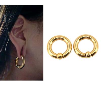 China El ampliador piercing PUNKY del ensanchador del oído del anillo del pendiente del CUERPO carga el anillo prisionero 2.5m m del septo de la nariz del cierre de la bola del oro de BCR 4m m en venta