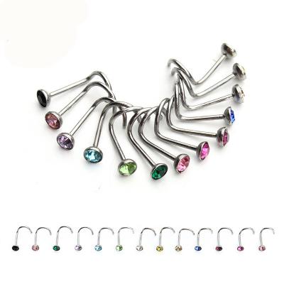 China La nariz cristalina de los anillos de nariz del diamante artificial del acero inoxidable tachona el cuerpo de los ganchos que perfora falso Nariz Percing Nez en venta
