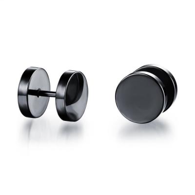 China Pendientes formados redondos del perno prisionero de los hombres del acero inoxidable del negro simple y fresco del estilo en venta