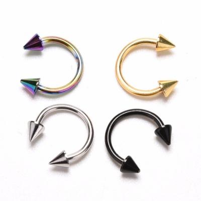 China La herradura piercing circular de acero de la bola del anillo de nariz de la ventana de la nariz del Barbell suena el pendiente de herradura del cartílago del pendiente atractivo en venta