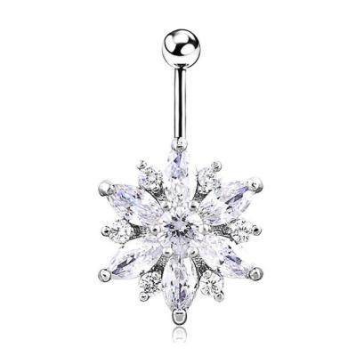 China La flor más nueva formó la joyería piercing del anillo del ombligo del zircon del anillo del ombligo en venta