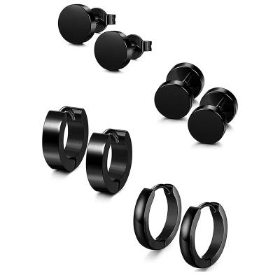 China Pendiente piercing negro unisex del acero inoxidable del color para el pendiente gótico punky del Barbell de los hombres de las mujeres en venta