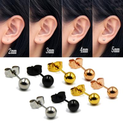 China Acero quirúrgico, plata, negro, oro y oro rosado Color de bola Pendientes de botón Punk Ear Tragus Ear Piercing Fake Taper para mujeres en venta