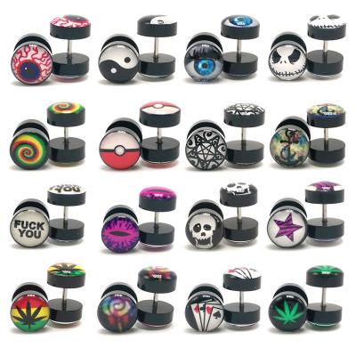 China Negro punky piercing de los pendientes de los hombres del Barbell del perno prisionero del oído de las nuevas de Earings de la moda mujeres de la joyería en venta