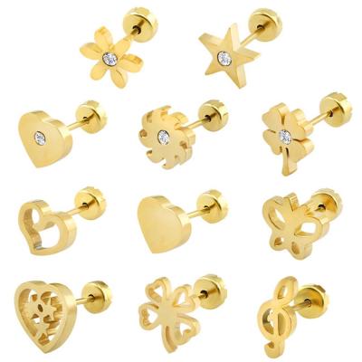China El niño de acero quirúrgico de alta calidad del bebé del perno prisionero de los pendientes 19 de Styls de los pendientes lindos del bebé tachona la joyería Pendientes Hombre del cuerpo en venta