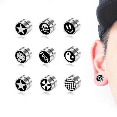China Pendientes falsos del imán de la atención sanitaria del oído de los pendientes no piercing magnéticos fuertes para hombre punkyes del perno prisionero 8x8m m en venta