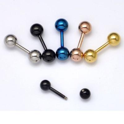 China Moda de oro inoxidable de la venta de los pernos prisioneros del oído del Barbell de la bola de acero de los 3 4 5 hombres retros del milímetro del negro piercing de los pendientes en venta