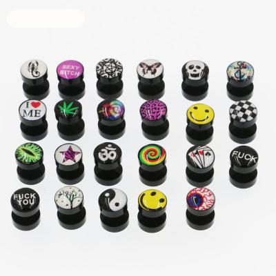 China Los pendientes falsos de los pernos prisioneros del oído de los auriculares del envío gratis para el logotipo de las muchachas imprimen jewelrys piercing antialérgicos en venta