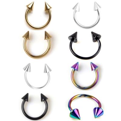 China Forme el anillo de herradura que perfora el acero quirúrgico 316l el Tragus Titanium del labio de la nariz del oído del septo en venta