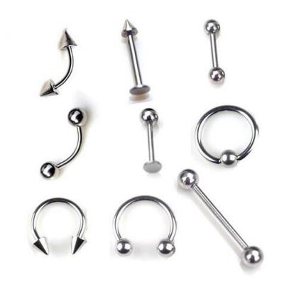 China Joyería piercing del cuerpo del pendiente del cartílago del Tragus del acero inoxidable de la ceja de la nariz del labio de la gota de la lengua prisionera quirúrgica del anillo en venta