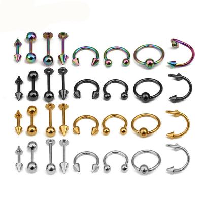 China Perforación de acero quirúrgica del cuerpo de los anillos de nariz para la perforación punky de Nariz Percing Nez de los aros del perno prisionero del pendiente de las mujeres en venta