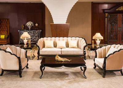 Cina Sofà beige di legno dell'ingresso dell'hotel del tessuto di Classiccal, insieme del sofà di svago di Brown in vendita