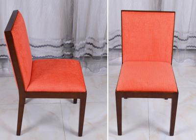 China Orange Wood Modern Dining Room Chairs , Fabric Covered Hotel Restaurant Chair for sale