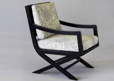 China OAK Wood Dining Room Furniture Modern Arm Chairs With Cream Fabric Upholstery for sale