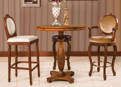 China Classic Espresso Counter Height Bar Stools , Wooden Swivel Bar Chairs With Back for sale