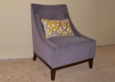 China Leisure Purple Fabric Natural Timber Wood Lounge Chair With Cushion for sale