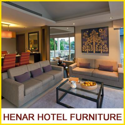 Cina Ritz su ordine - cinque stelle stabilito dell'hotel di Carlton della mobilia del sofà grigio urbano del tessuto in vendita