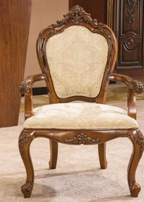 China Antique Wooden Modern Upholstery Fabric Dining Room Arm Chairs for Restaurant for sale