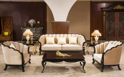 China Grupo secional do sofá da tela bege luxuosa comercial clássica da mobília do hotel à venda