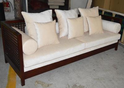 China Contemporary Chinese Style Luxury Living Room Furniture 3 Seater Teak Wood Sofa SGS for sale
