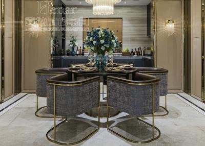 China Restaurant Furniture Modern Dining Room Chairs / Medium Back Armrest Leather kitchen Chairs for sale