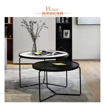 China Custom Hotel Living Room Stainless Steel Coffee Table Black Color for sale