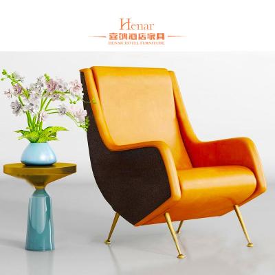 China Customized Luxury Living Room Furniture / Office Waiting Room Chairs With Golden Leg for sale