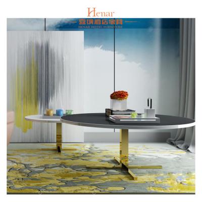 China Colorful Natural Marble Top Metal Base High End Sofa Side Coffee Table for sale