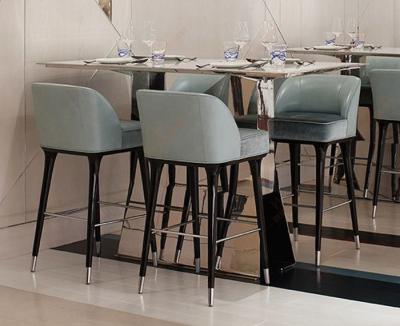 China Hotel Restaurant Mid Century Modern Bar Chairs / Upholstered Counter Height Bar Stools for sale