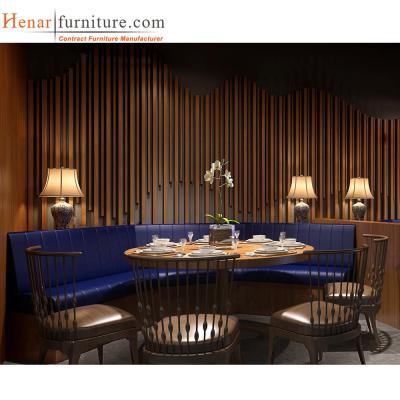 China Hotel Furniture Wooden Modern Restaurant Dining Room Booth And Chairs for sale