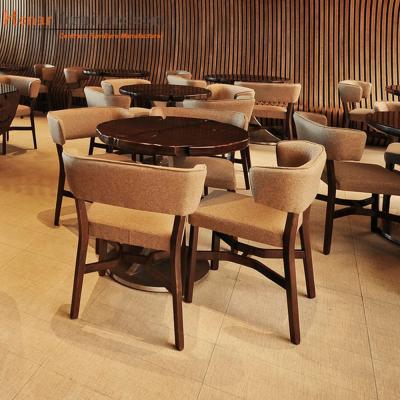 China Brown Modern Restaurant Furniture Commercial Dining Tables And Chairs for sale