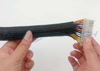 China PET Self Wrapping Split Braided Sleeving 6-50mm ID for Wire Harness Protection for sale