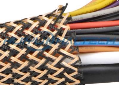 China PET Insulated Expandable Braided Sleeving For Flame Retardant Flexo Cable for sale