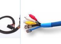 China Flexo PET Expandable Braided Sleeving 20mm Fireproof Wire Harness Protection UL VW-1 for sale
