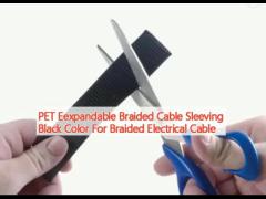 Cabo trançado de Eexpandable do ANIMAL DE ESTIMAÇÃO que Sleeving a cor preta para cabo bonde trançado