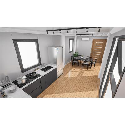 China Casa de contêineres pré-fabricada de 40FT com painéis solares Casa modular de design moderno à prova de furacão à venda