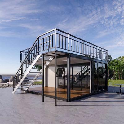 China Huis Modulair Containerhuis met glazen muur en terras Te koop