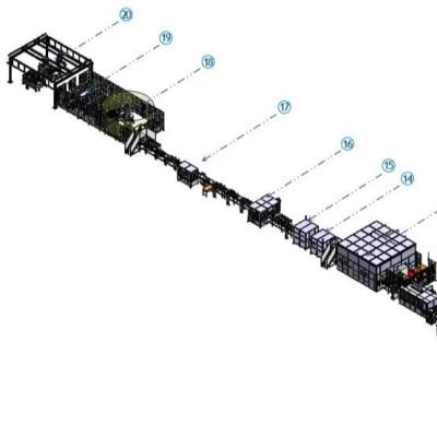 China Línea de producción de baterías de cuatro ejes 10 ppm Línea de montaje de paquetes de baterías de litio Modulo de fabricación en venta