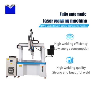 Cina Macchina di saldatura laser a fibra continua a 4 assi 6000W con frigorifero per modulo batteria al litio in vendita