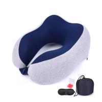 China Memory Foam Travel Neck Pillow with Adjustable Rope Lock 31x29.5x11.5cm for sale
