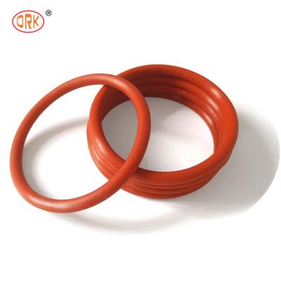 China Anéis O de borracha de silicone vermelho VMQ com excelente desempenho de resistência ao rasgo à venda