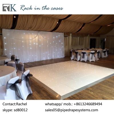 China black dance floor with LED star lightinging for event for sale